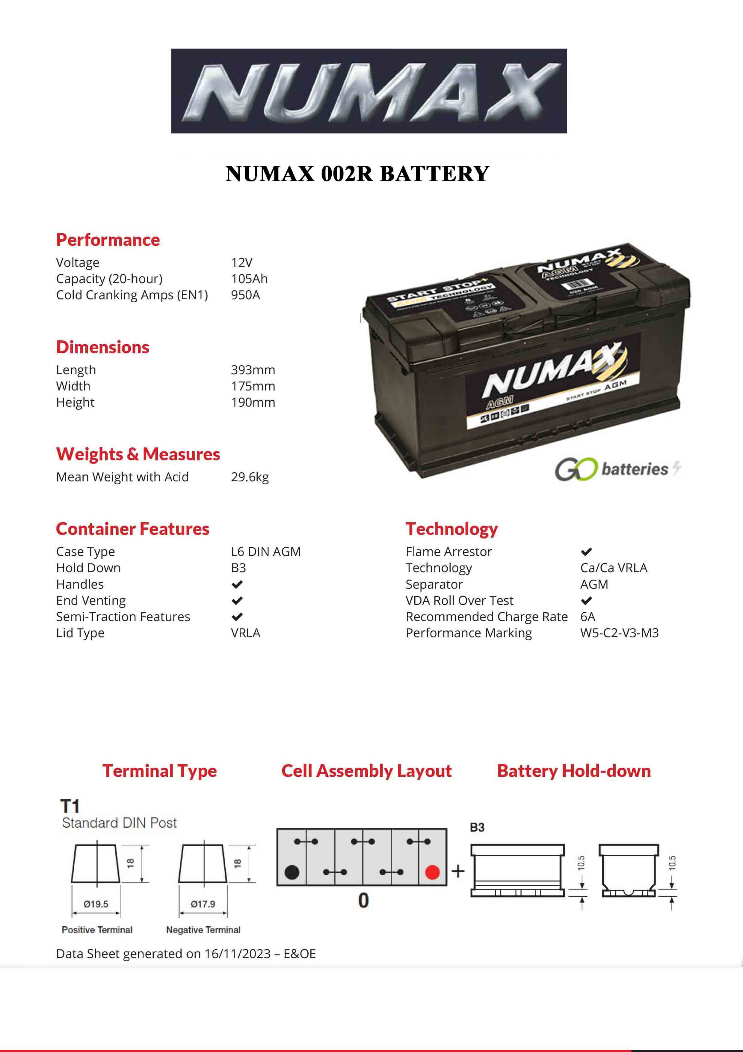 AGM 020 BATTERY Car Batteries Commercial Batteries Northern Ireland